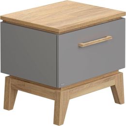 Nachtkommode Paidi "STIENE in Beige oder Grau, Schublade mit Soft-Close", schiefergrau, eiche massiv, B:48cm H:47cm T:40cm, Holzwerkstoff, Massivholz, Sideboards, Nachtkommode, moderner und langlebiger Nachttisch mit Massivholz, gepr&uuml;fte Qualit&auml;t