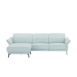 Wohnwert Ecksofa Leder Bellana blau Ma&szlig;e (cm): B: 285 H: 101 T: 161.0 Sofas > Sofas nach Material > Ledersofas &raquo; Sofa DE