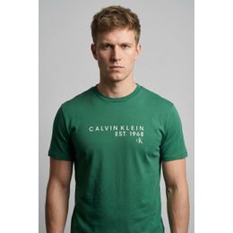 T-Shirt Calvin Klein Jeans "GRAPHIC TEE", Herren, Gr. XL, enchanted forest, Web, Obermaterial: 100% Baumwolle, unifarben, klassisch normal, Rundhals, eingesetzt abgesteppte Kante, Shirts T-Shirt, Regular fit mit Rundhalsausschnitt