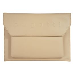 Dokumententasche Bugatti "DAPHNE", Damen, Gr. B/H/T: 36cm x 26cm x 2cm onesize, beige, Leder, leicht gl&auml;nzend, unifarben, Taschen Dokumententasche, echt Leder