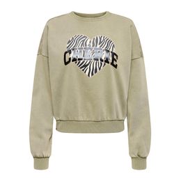 Only Sweatshirt 'ONLLauren' Damen Gr&ouml;&szlig;e XL sand / schwarz