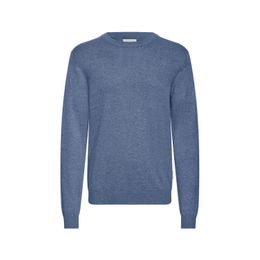 Strickfleece-Pullover Casual Friday "Strickpullover CFBells", Herren, Gr. S, blau (bering sea melange), Obermaterial: 50% Baumwolle CO. 50% Lyocell CLY., Pullover Strickfleece-Pullover