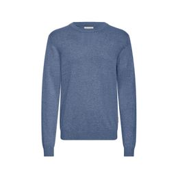 Strickfleece-Pullover Casual Friday "Strickpullover CFBells", Herren, Gr. L, blau (bering sea melange), Obermaterial: 50% Baumwolle CO. 50% Lyocell CLY., Pullover Strickfleece-Pullover