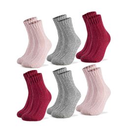 Occulto Socken 'Niki' M&auml;dchen Gr&ouml;&szlig;e 31/34 graumeliert / rosa / magenta