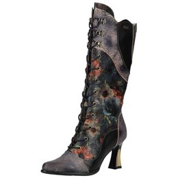 Laura Vita Schn&uuml;rstiefel Damen Gr&ouml;&szlig;e 35 grau / oliv / rostrot / schwarz Winterschuhe