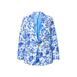 Ulla Popken Blazer Damen Gr&ouml;&szlig;e 56 royalblau / hellblau / wei&szlig;