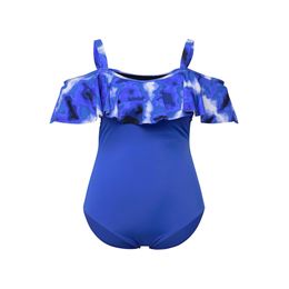 Ulla Popken Badeanzug Damen Gr&ouml;&szlig;e 8XL blau / wei&szlig;