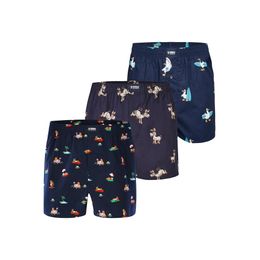 Happy Shorts Boxer ' Motive ' Herren Gr&ouml;&szlig;e XXL blau / dunkelblau / mischfarben