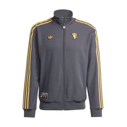 adidas originals Sportsweatjacke 'Manchester United Terrace Icons' Herren Gr&ouml;&szlig;e M grau / hellorange