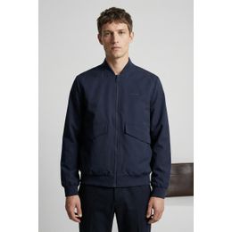 Bomberjacke Calvin Klein "LS SOFT TECH BOMBER JACKET", Herren, Gr. L, schwarz sapphire, Web, Obermaterial: 100% Polyester, unifarben, regular fit normal, Rundhals, eingesetzt Rippb&uuml;ndchen, Jacken Bomberjacke, Regular fit mit Stehkragen