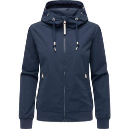 Outdoorjacke Ragwear "Kapuzenjacke Oggie", Damen, Gr. L, blau (midnight), Obermaterial: 100% Polyester PES. Obermaterial: Futter: 100% Polyester PES., gerade, hoch geschlossener Ausschnitt, &Auml;rmel ohne &Auml;rmelschlitz B&uuml;ndchen, Jacken Outdoorjacke, Wasserdichte und atmungsaktive &Uuml;bergangsjacke