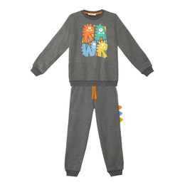 Denokids Trainingsanzug 'Rawr Spikes' Jungen Gr&ouml;&szlig;e 104 anthrazit
