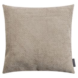 Dekokissen MAGMA HEIMTEX "ARLO Kissen 45x45", taupe, unifarben, B:45cm H:8cm L:45cm, Chenille, Faserb&auml;llchen (Polyester), Polyester, Dekokissen_Sitzkissen_Kissenh&uuml;llen, Dekokissen, Luxuri&ouml;ses Zierkissen mit samtiger Struktur in zeitlosem Design