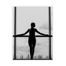 Liv Corday Bild 'Silhouette' Herren Gr&ouml;&szlig;e 30x40 schwarz / wei&szlig;