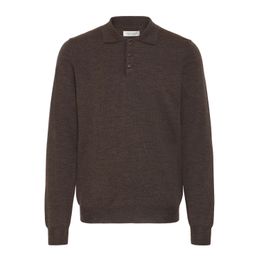 Longsleeve Casual Friday "Strickpullover CFWINDING", Herren, Gr. XL, braun (demitasse melange), Obermaterial: 100% Wolle mw., Shirts Longsleeve