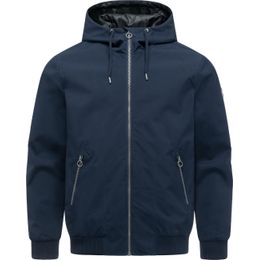 Outdoorjacke Ragwear "Outdoorjacke Stuartt Summer YOUMODO", Herren, Gr. M, blau (navy), Obermaterial: 100% Polyester PES. Obermaterial: Futter: 100% Polyester PES., gerade, hoch geschlossener Ausschnitt, &Auml;rmel ohne &Auml;rmelschlitz Rippstrickb&uuml;ndchen, Jacken Outdoorjacke, Wasserdichte &Uuml;bergangsjacke mit Kapuze