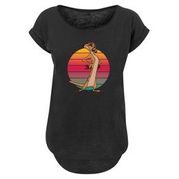 F4NT4STIC T-Shirt 'Disney K&ouml;nig der L&ouml;wen Timon Sunset' Damen Gr&ouml;&szlig;e 5XL braun / orange / himbeer / schwarz