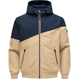 Outdoorjacke Ragwear "Outdoorjacke Winngs YOUMODO", Herren, Gr. S, blau (navy), Obermaterial: 65% Baumwolle CO. 35% Polyester PES. Obermaterial: Futter: 100% Polyester PES., gerade, hoch geschlossener Ausschnitt, eng Strickb&uuml;ndchen, Jacken Outdoorjacke, Leichte &Uuml;bergangsjacke mit Kapuze