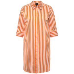 Ulla Popken Bluse Damen Gr&ouml;&szlig;e L/XL dunkelorange / wei&szlig;