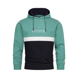 INDICODE Jeans Sweatshirt 'Magnus' Herren Gr&ouml;&szlig;e L cyanblau / schwarz / wei&szlig;