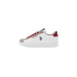 U.S. Polo Assn. Sneaker 'Tymes' Herren Gr&ouml;&szlig;e 43 beige / rot / wei&szlig;