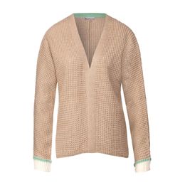 Street One Strickjacke Damen Gr&ouml;&szlig;e XS/S sand / jade / wei&szlig;