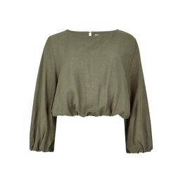 Apricot Linen Blend Bubble Hem Crop Top ' ' Damen Gr&ouml;&szlig;e XXL khaki