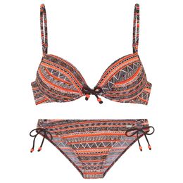 Buffalo Bikini Damen Gr&ouml;&szlig;e XS braun / orange / wei&szlig;