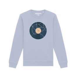 Watapparel Sweatshirt ' Broken Vinyl ' Herren Gr&ouml;&szlig;e XL beige / hellblau / gr&uuml;n