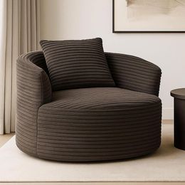 Sessel MCW-P18, Loungesessel Relaxsessel Polstersessel Cocktailsessel, Stoff/Textil Cord (370g/m&sup2;) ~ braun