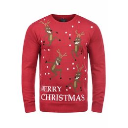 Blend Weihnachtspullover 'Rudolph' Herren Gr&ouml;&szlig;e M braun / rot / wei&szlig;