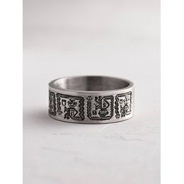 Reytel Ring 'AZTEC AND MAYAN HIEROGLYPHICS' Herren Gr&ouml;&szlig;e 63 silber