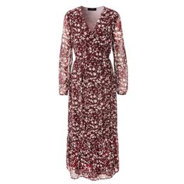 Aniston Casual Kleid Damen Gr&ouml;&szlig;e 38 beige / bordeaux Winterkleid