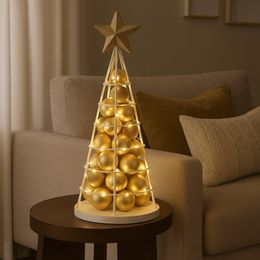Deko-Baum MCW-O91, Weihnachtsbaum Schmuckbaum Weihnachtsdeko Christbaum zum Beschm&uuml;cken, Metall 60cm ~ wei&szlig;
