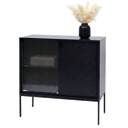 Kommode MCW-O90, Schrank Sideboard Highboard, Industrial Stauf&auml;cher Schiebet&uuml;ren Metall 85x80x45cm ~ schwarz