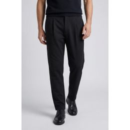 Bundfaltenhose Calvin Klein "TAPERED TECH KNIT PLEATED PANT", Herren, Gr. 40, N-Gr, schwarz, Web, Obermaterial: 69% Viskose, 27% Polyamid, 4% Elasthan, unifarben, regular fit lang, Hosen Bundfaltenhose, Regular fit mit elastischem Bund