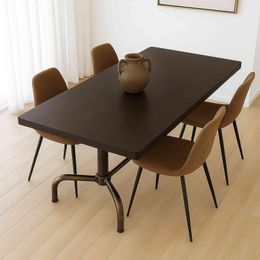 Esszimmertisch MCW-P31, Tisch Esszimmertisch, Industrial Holz 140x80cm ~ dunkel, bronze Gestell