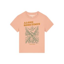 Watapparel T-Shirt 'Alone Sometimes But Its Okay' Damen Gr&ouml;&szlig;e M goldgelb / smaragd / apricot