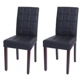 2er-Set Esszimmerstuhl MCW-O65c, K&uuml;chenstuhl Polsterstuhl Lehnstuhl, Kunstleder ~ schwarz