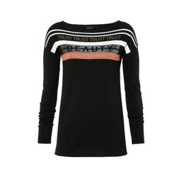 Laura Scott Pullover Damen Gr&ouml;&szlig;e M grau / orange / schwarz / wei&szlig;