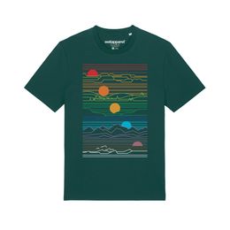 Watapparel Shirt 'Sun And Moon' Herren Gr&ouml;&szlig;e XL gelb / dunkelgr&uuml;n / lila / orange / rot