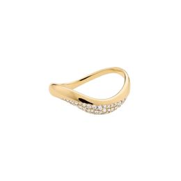 Rougemont Jewellery Ring 'Exquisiter Damen Ring im Wellen Design 925 Sterling Silber' Damen Gr&ouml;&szlig;e 54 gold