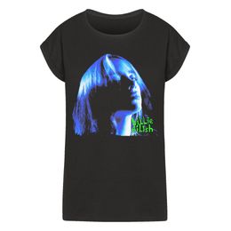 F4NT4STIC T-Shirt 'Billie Eilish Blue Face' Damen Gr&ouml;&szlig;e XXL neonblau / gr&uuml;n / schwarz