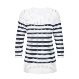 GOLDNER Pullover Damen Gr&ouml;&szlig;e M navy / wei&szlig;