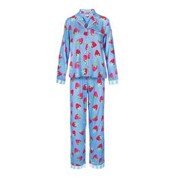 PJ Salvage Pyjama 'Farmers Market' Damen Gr&ouml;&szlig;e XS hellblau / hellgr&uuml;n / beere Winterkleid