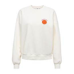 Only Sweatshirt Damen Gr&ouml;&szlig;e XS orange / wei&szlig;