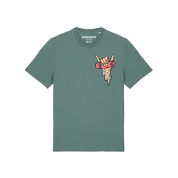 Watapparel T-Shirt 'Skateboard' Herren Gr&ouml;&szlig;e S beige / enzian / jade / cranberry