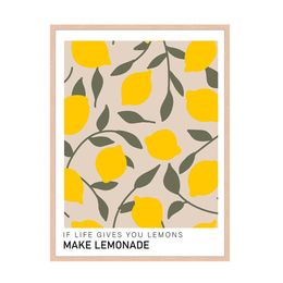 Liv Corday Bild 'Make Lemonade' Herren Gr&ouml;&szlig;e 40x50 dunkelbeige / gelb / dunkelgr&uuml;n / wei&szlig;