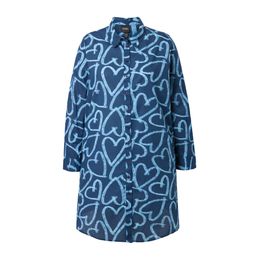 Ulla Popken Bluse Damen Gr&ouml;&szlig;e XXXL/4XL azur / dunkelblau