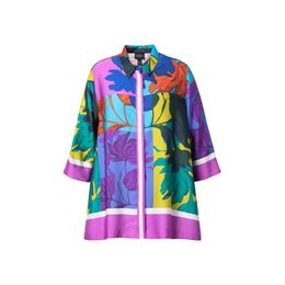 Ulla Popken Bluse Damen Gr&ouml;&szlig;e 9XL/10XL dunkelblau / jade / lila / fuchsia